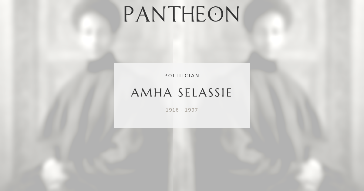Amha Selassie Biography | Pantheon