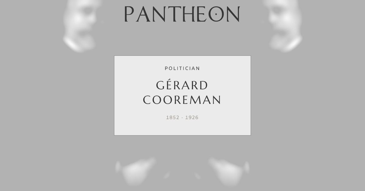 Gérard Cooreman Biography | Pantheon