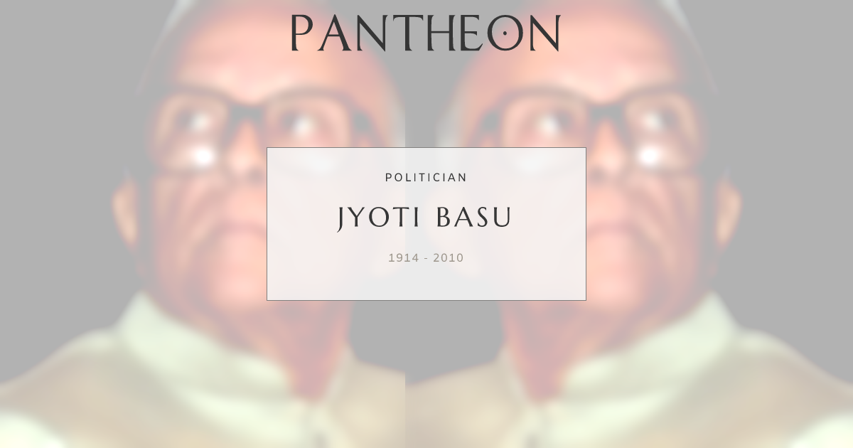 Jyoti Basu Biography | Pantheon