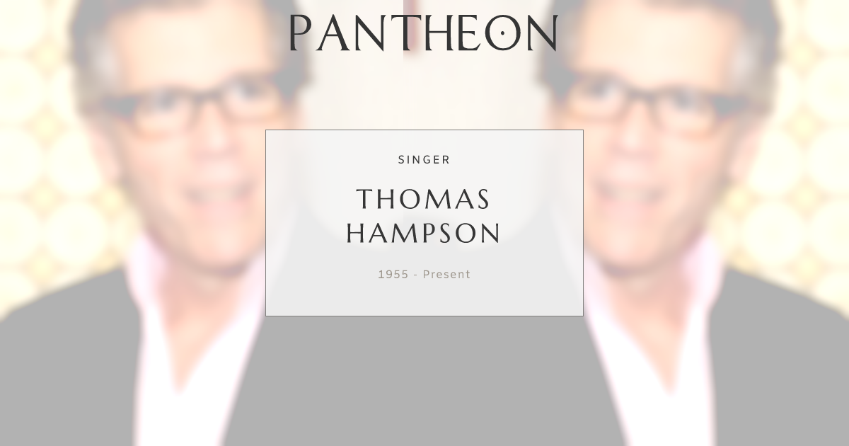 Thomas Hampson Biography | Pantheon