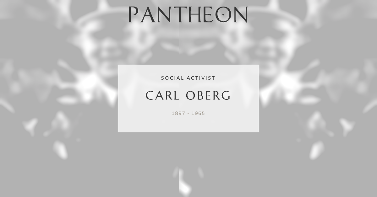 Carl Oberg Biography | Pantheon