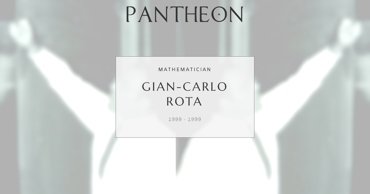 Gian-Carlo Rota Biography | Pantheon