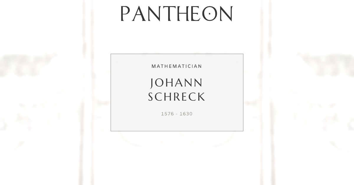 Johann Schreck Biography | Pantheon