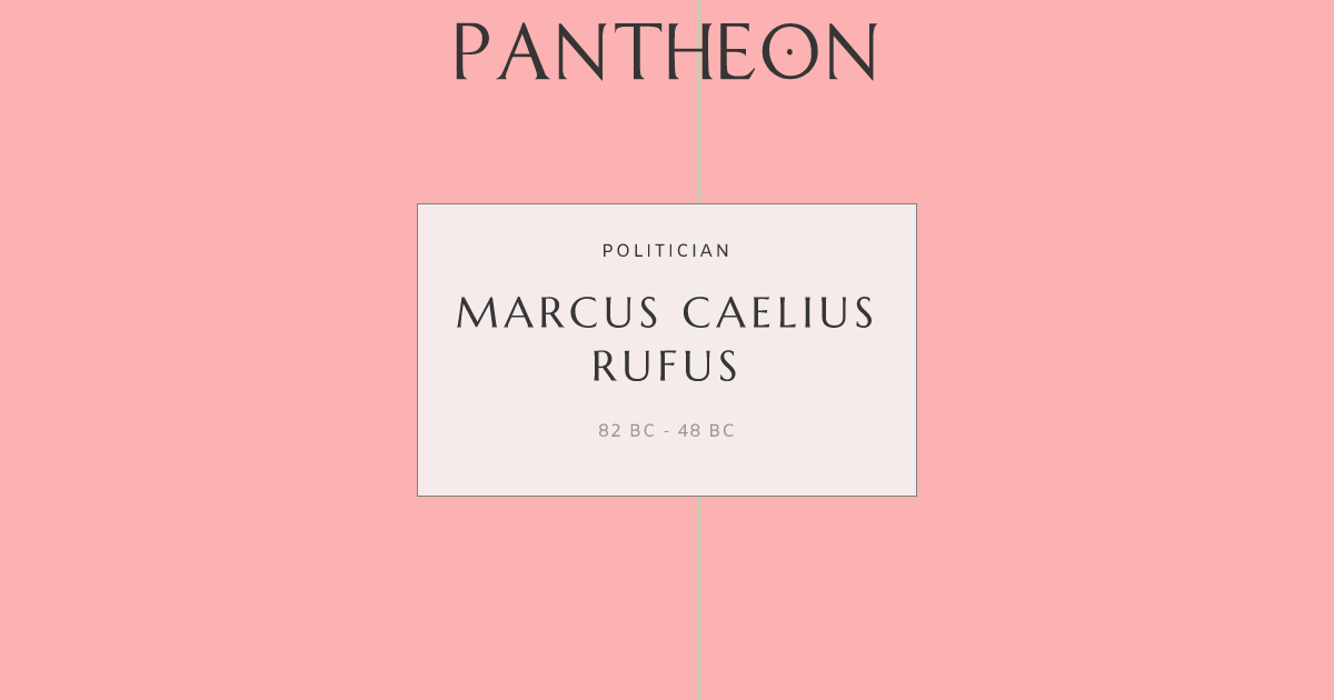 Marcus Caelius Rufus Biography | Pantheon
