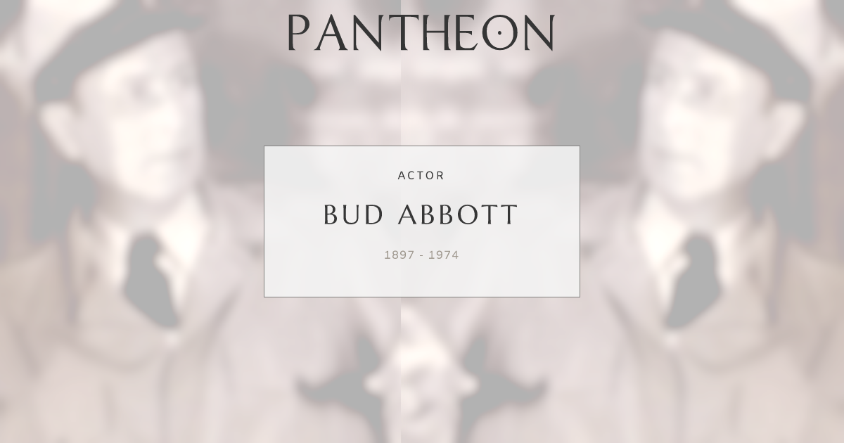 Bud Abbott Biography | Pantheon