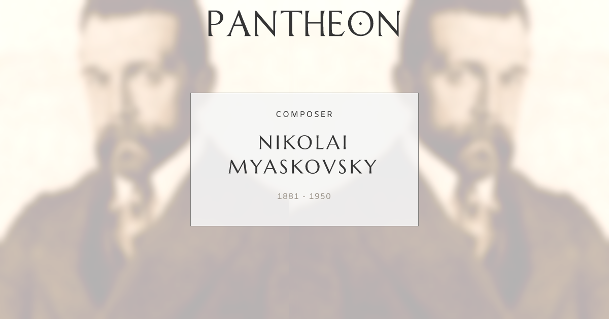 Nikolai Myaskovsky Biography | Pantheon