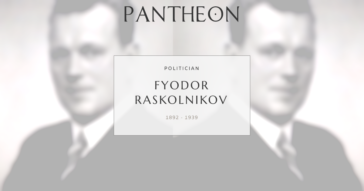 Fyodor Raskolnikov Biography | Pantheon