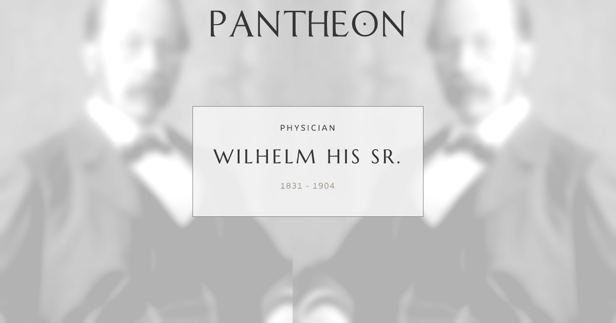 Wilhelm His Sr. Biography | Pantheon