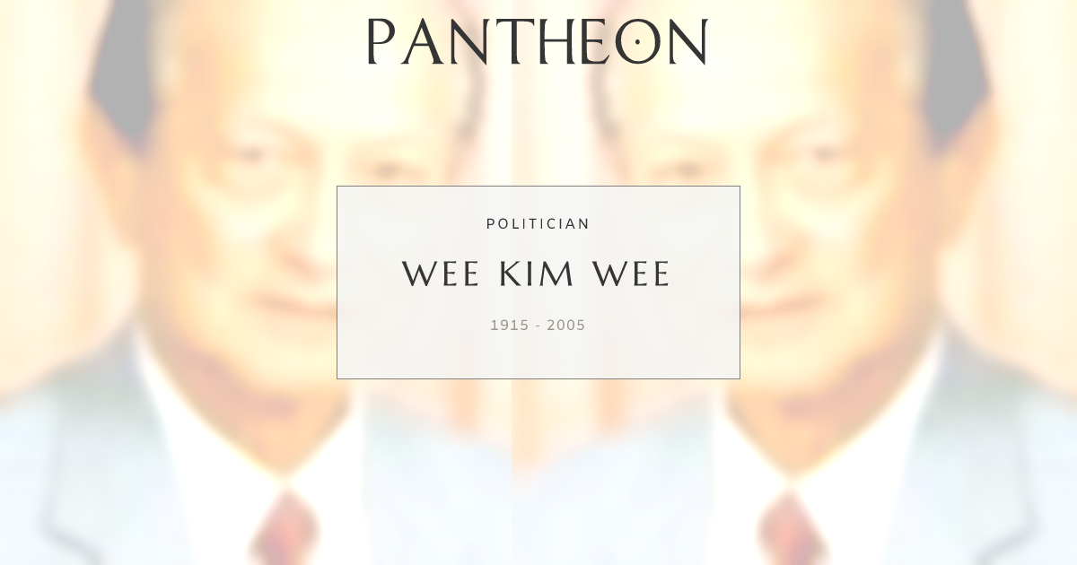 Wee Kim Wee Biography | Pantheon
