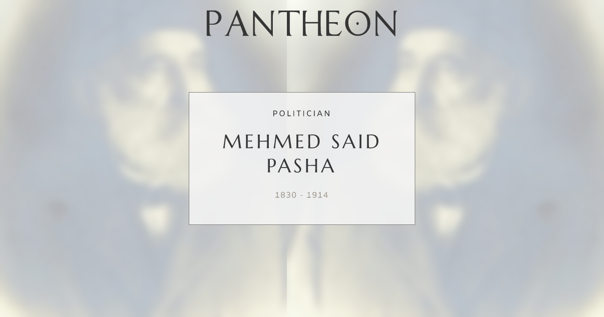 Mehmed Said Pasha Biography | Pantheon