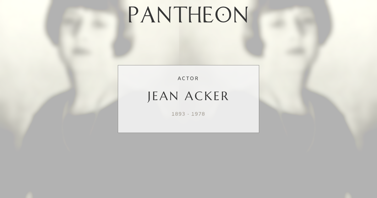 Jean Acker Biography | Pantheon