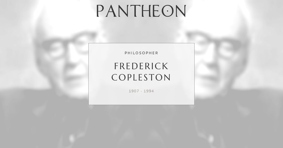 Frederick Copleston Biography | Pantheon