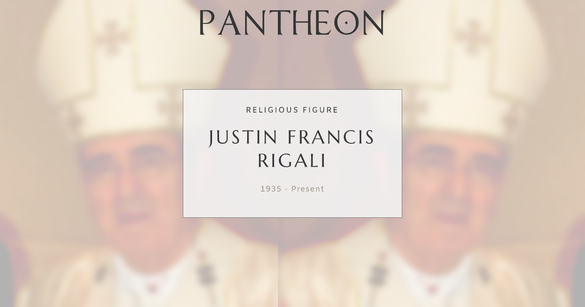 Justin Francis Rigali Biography | Pantheon