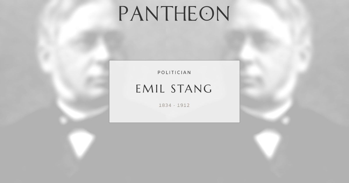 Emil Stang Biography | Pantheon