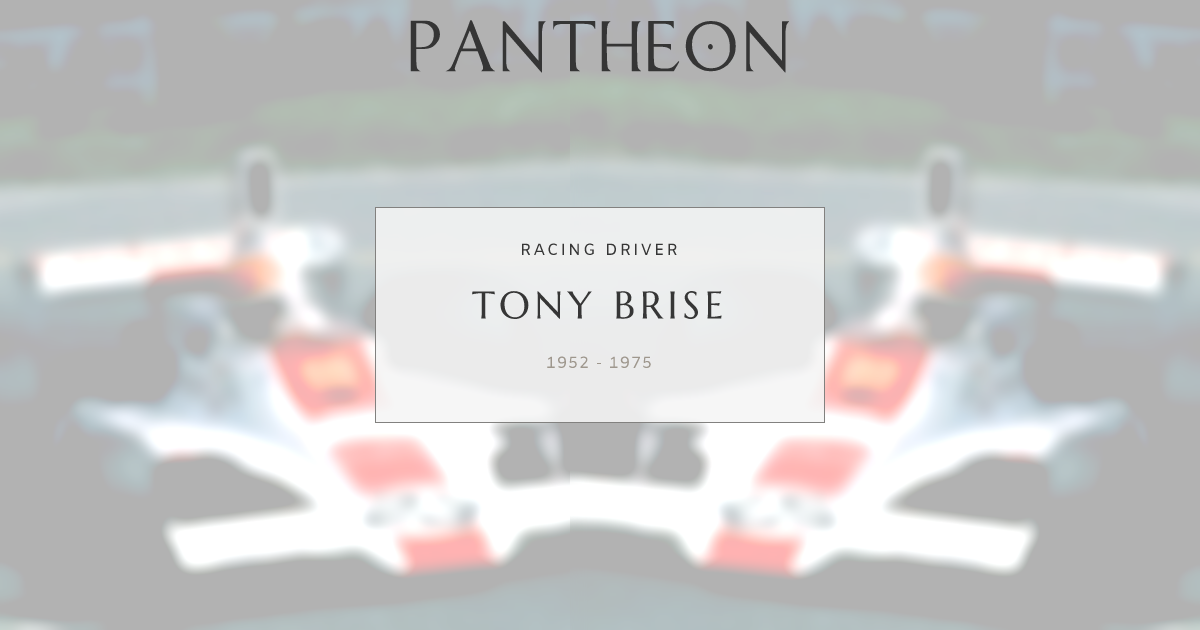 Tony Brise Biography | Pantheon