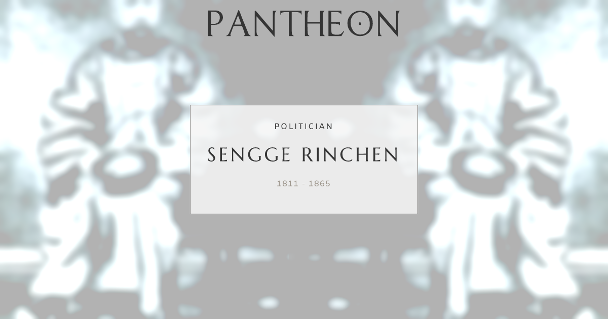 Sengge Rinchen Biography | Pantheon