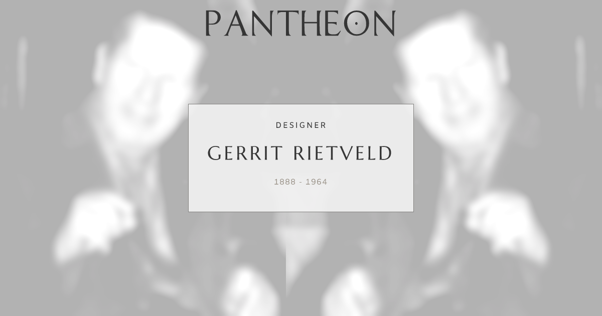 Gerrit Rietveld Biography | Pantheon