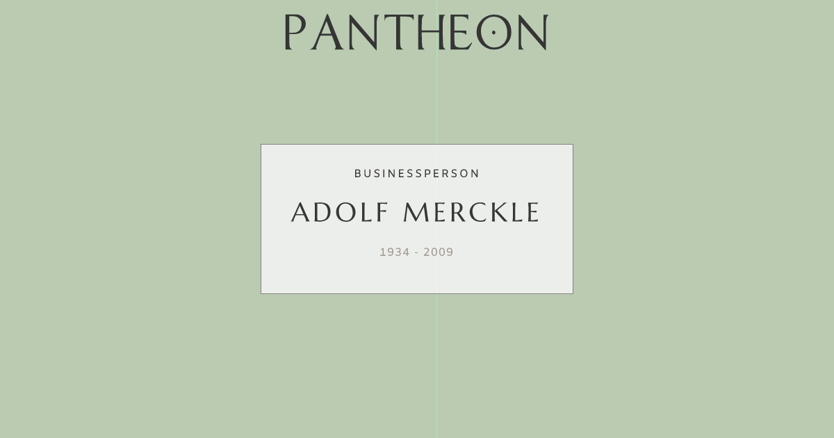 Adolf Merckle Biography | Pantheon