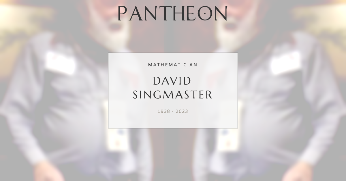 David Singmaster Biography | Pantheon