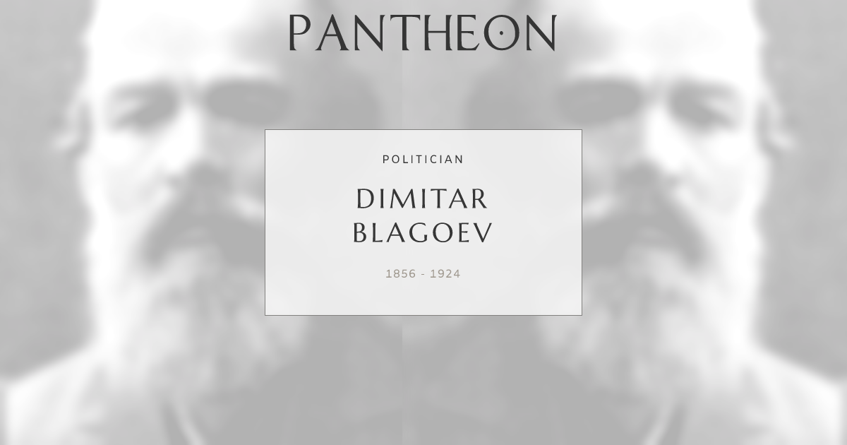 Dimitar Blagoev Biography | Pantheon
