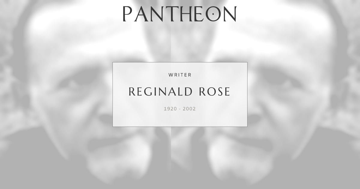 Reginald Rose Biography | Pantheon