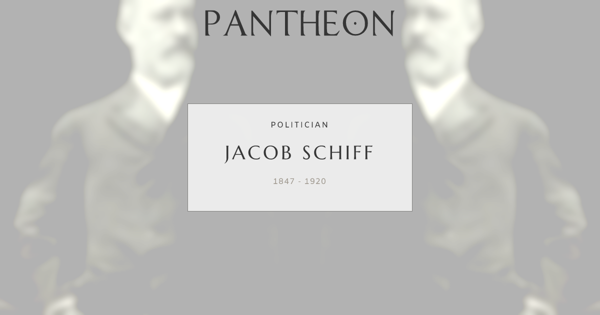 Jacob Schiff Biography | Pantheon