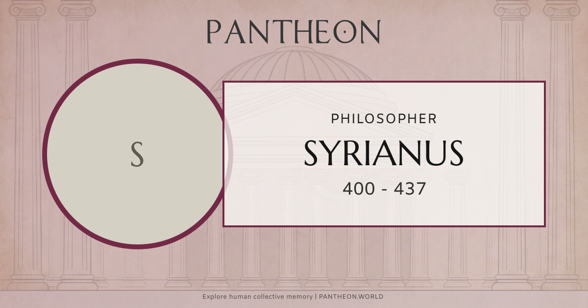 Syrianus Biography | Pantheon