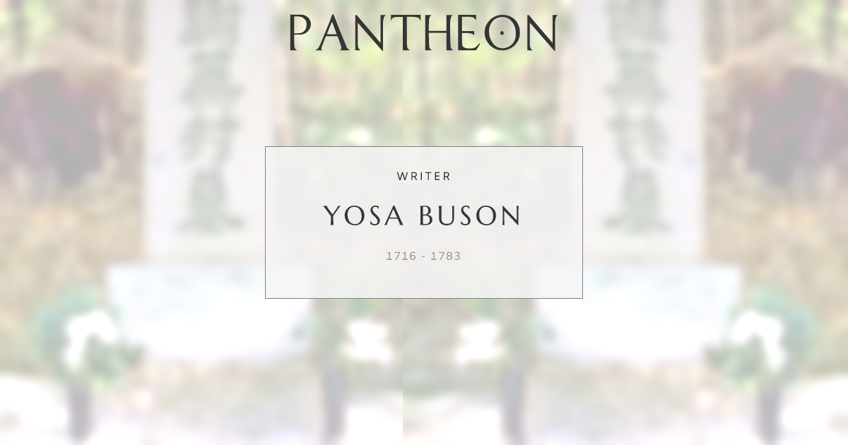 Yosa Buson Biography | Pantheon