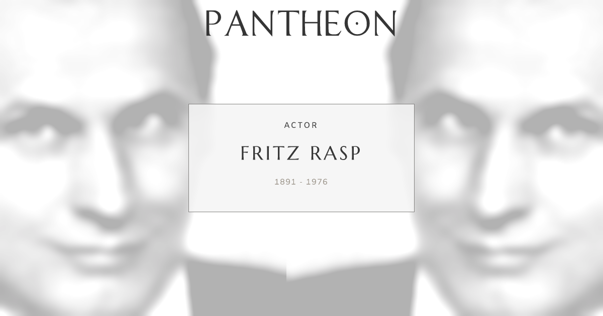 Fritz Rasp Biography | Pantheon