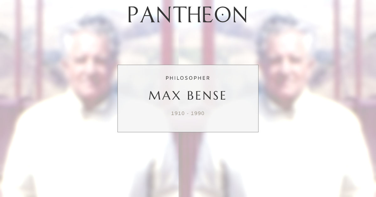 Max Bense Biography | Pantheon