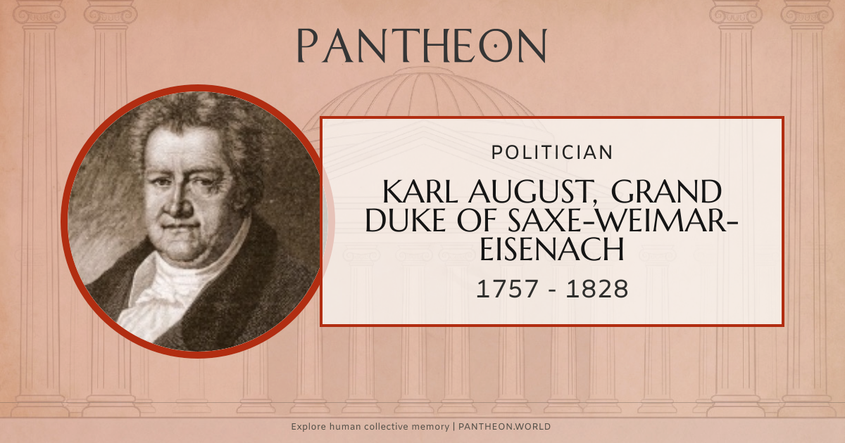 Karl August, Grand Duke of Saxe-Weimar-Eisenach Biography | Pantheon