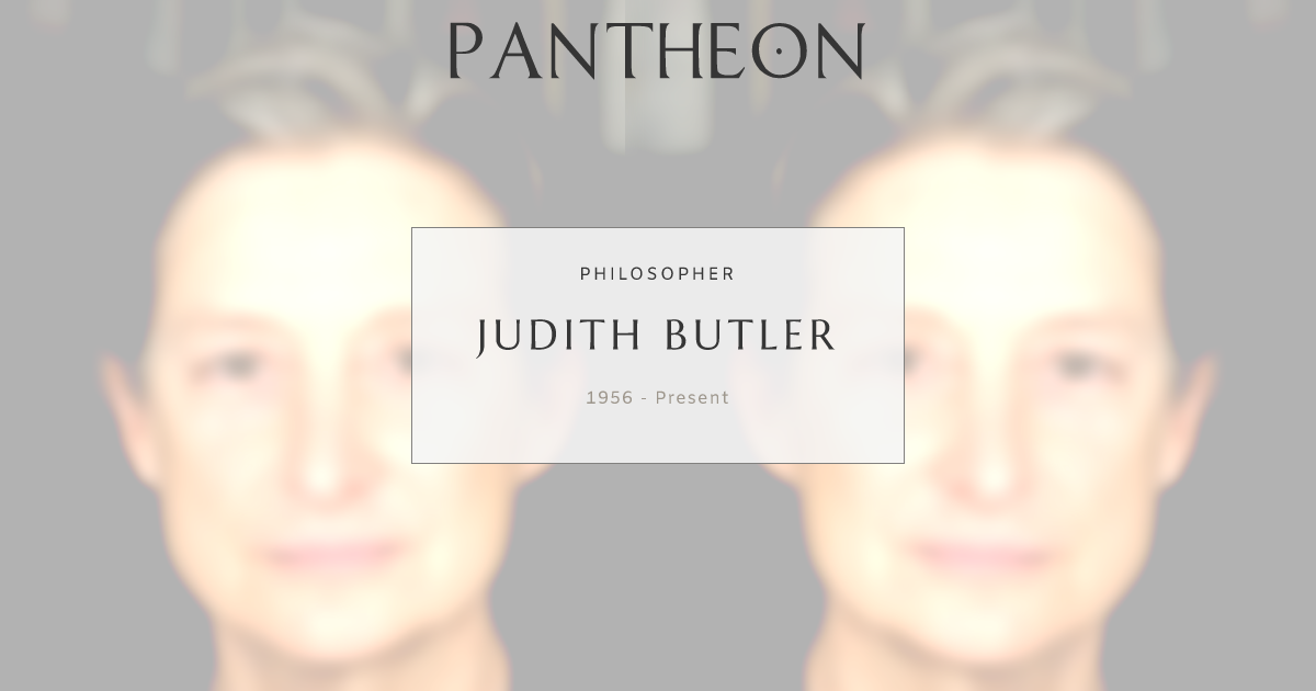 Judith Butler Biography | Pantheon