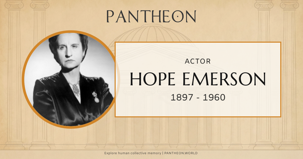 Hope Emerson Biography | Pantheon