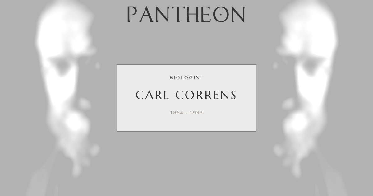 Carl Correns Biography | Pantheon