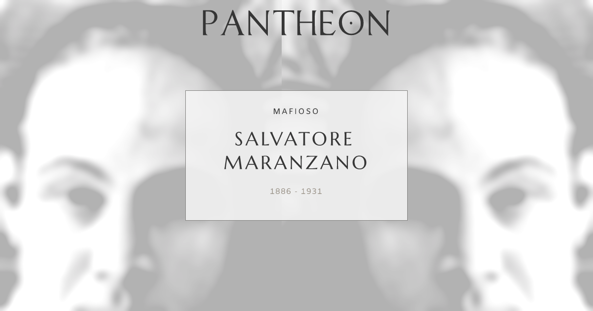 Salvatore Maranzano Biography | Pantheon