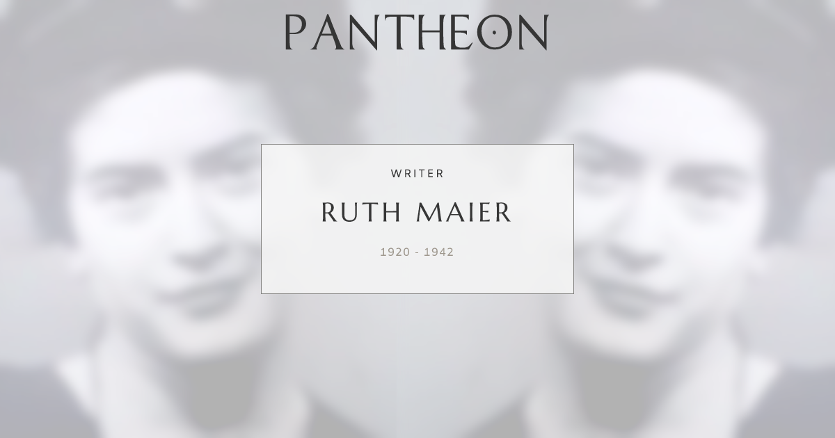 Ruth Maier Biography | Pantheon