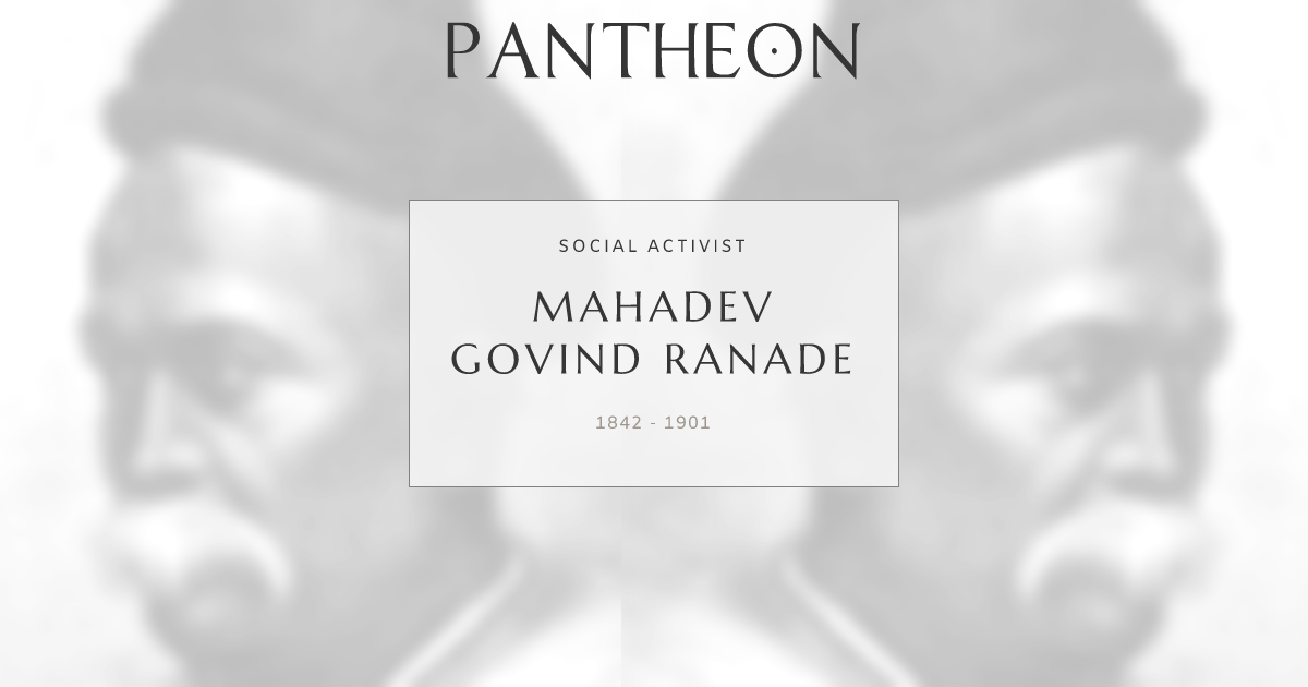 Mahadev Govind Ranade Biography | Pantheon