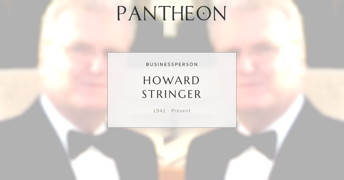 Howard Stringer Biography | Pantheon