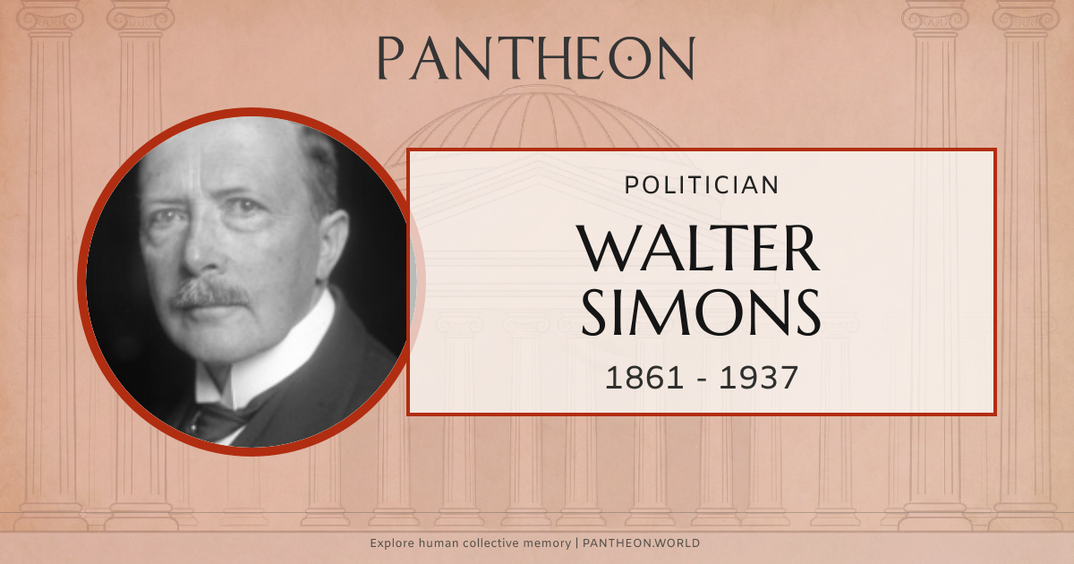 Walter Simons Biography | Pantheon