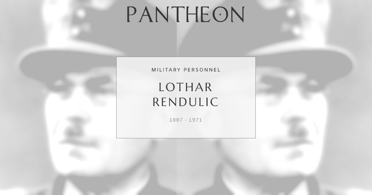 Lothar Rendulic Biography | Pantheon