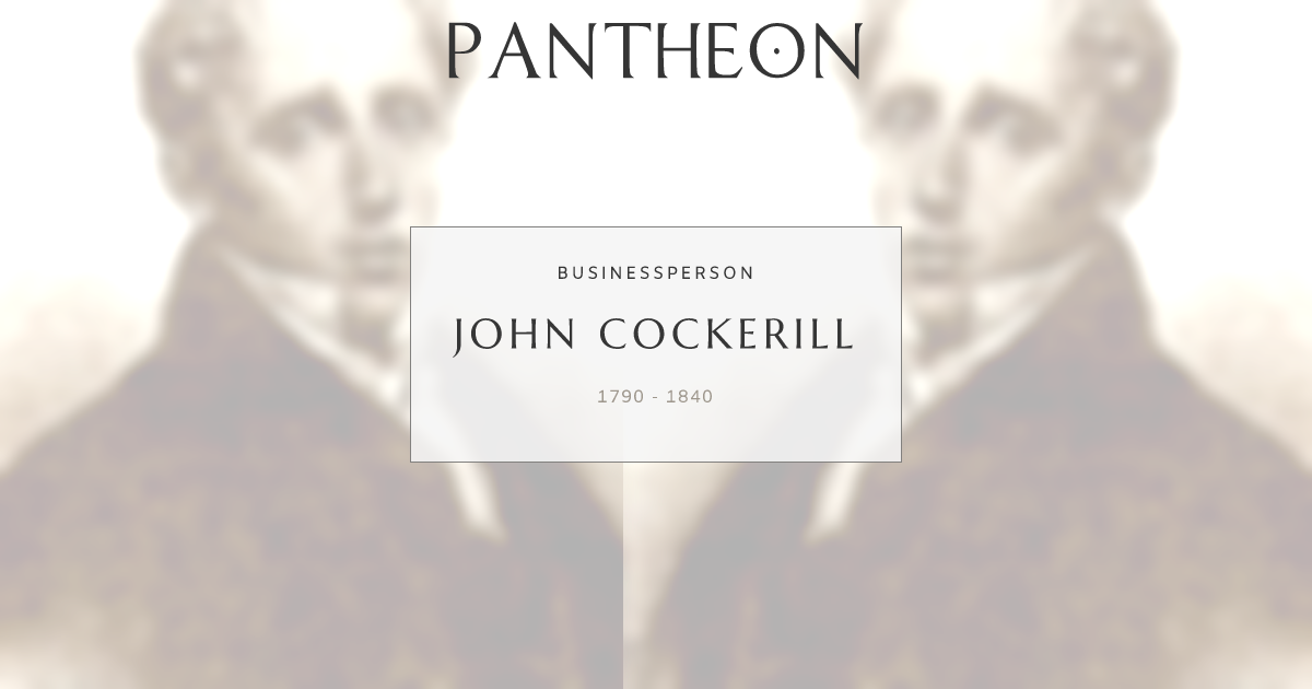 John Cockerill Biography | Pantheon