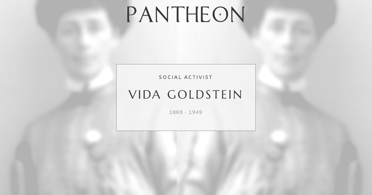 Vida Goldstein Biography | Pantheon