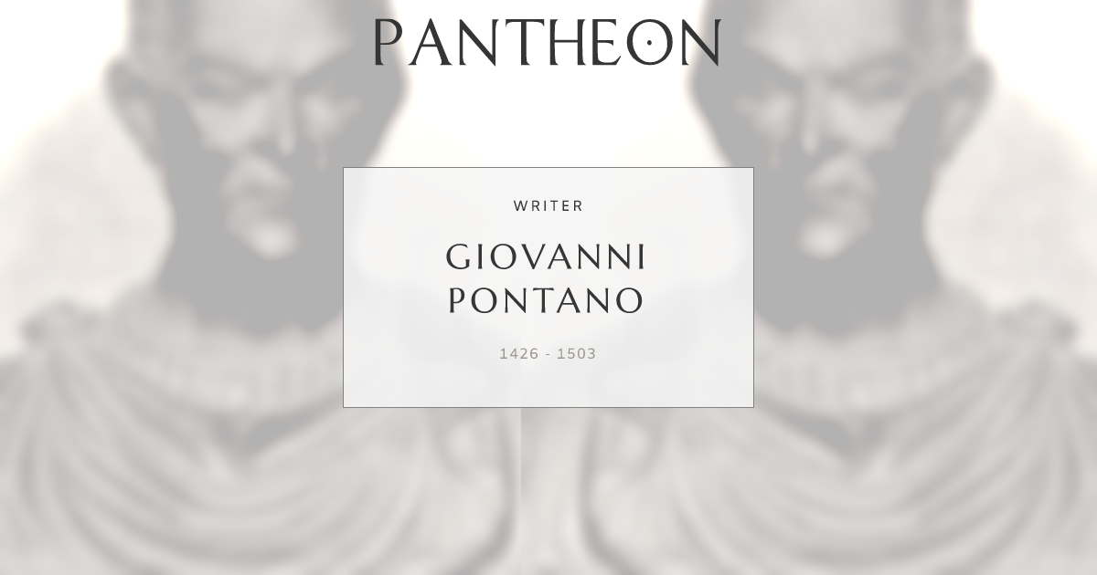Giovanni Pontano Biography | Pantheon