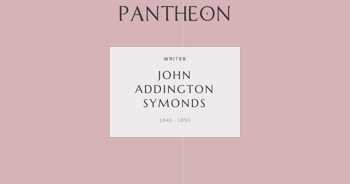 John Addington Symonds Biography | Pantheon
