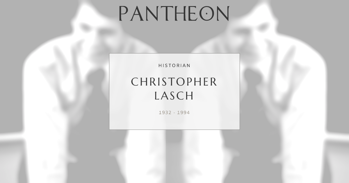 Christopher Lasch Biography | Pantheon