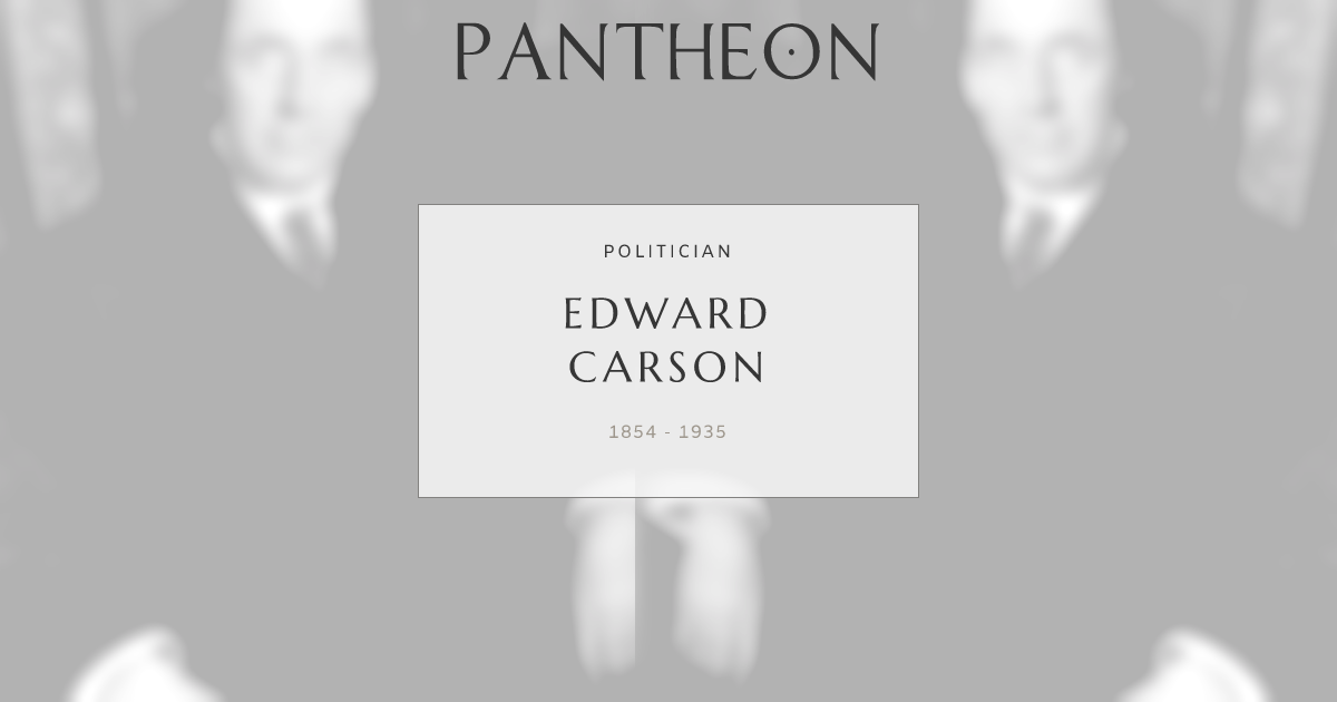 Edward Carson Biography | Pantheon