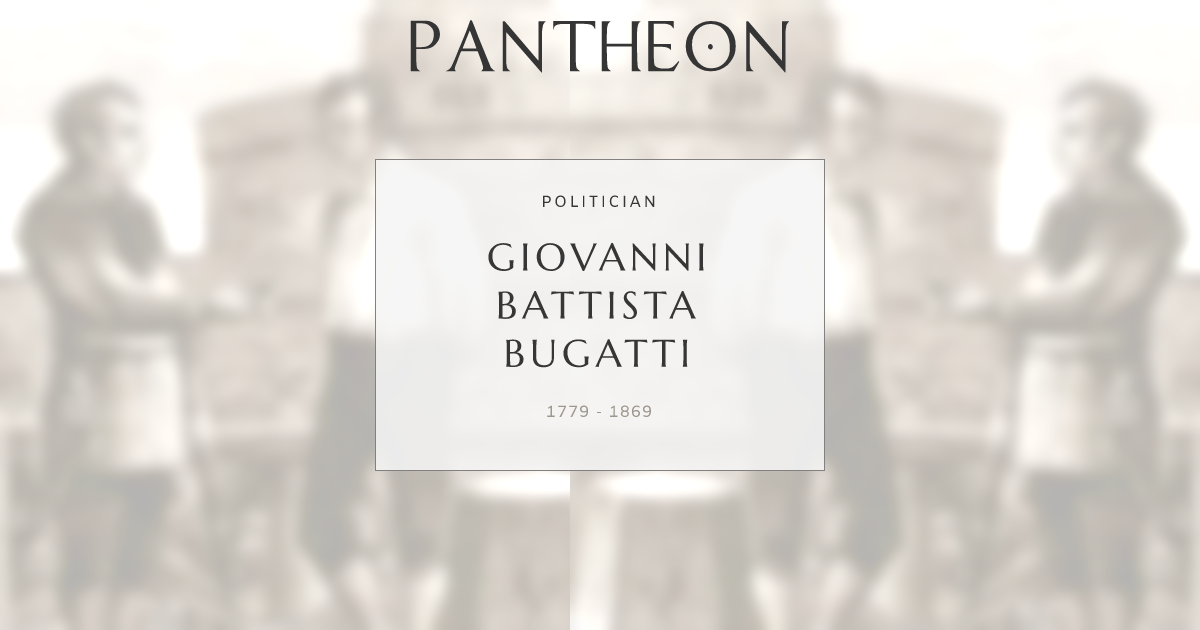 Giovanni Battista Bugatti Biography | Pantheon