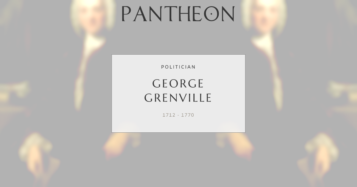 George Grenville Biography | Pantheon