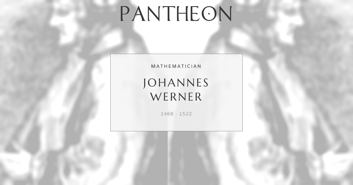 Johannes Werner Biography | Pantheon