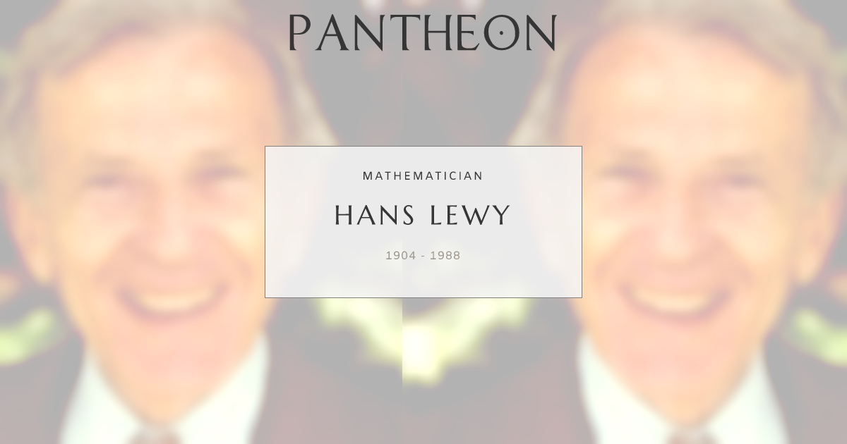 Hans Lewy Biography | Pantheon